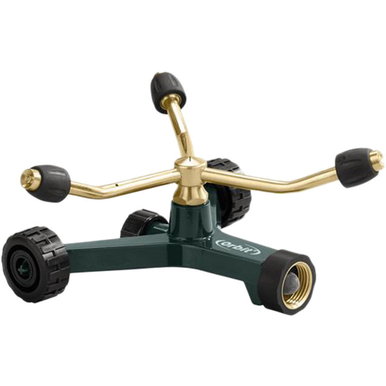 Orbit 58180N Brass 3-Arm Adjustable Sprinkler with Wheel Base