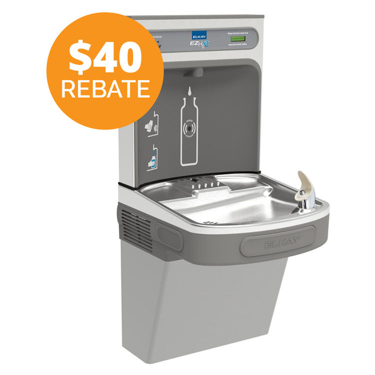 Elkay LZS8WSLK - EZH2O Bottle Filler w/ Single ADA Cooler - Filtered, 8 ...