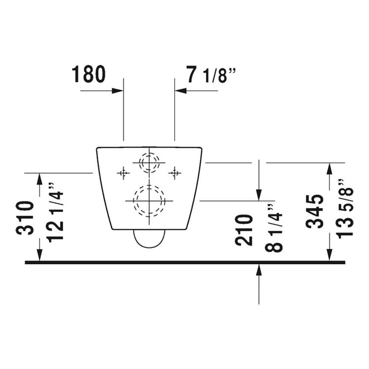 Duravit 2529092092 ME by Starck One-Piece Wall Mounted Rimless ...
