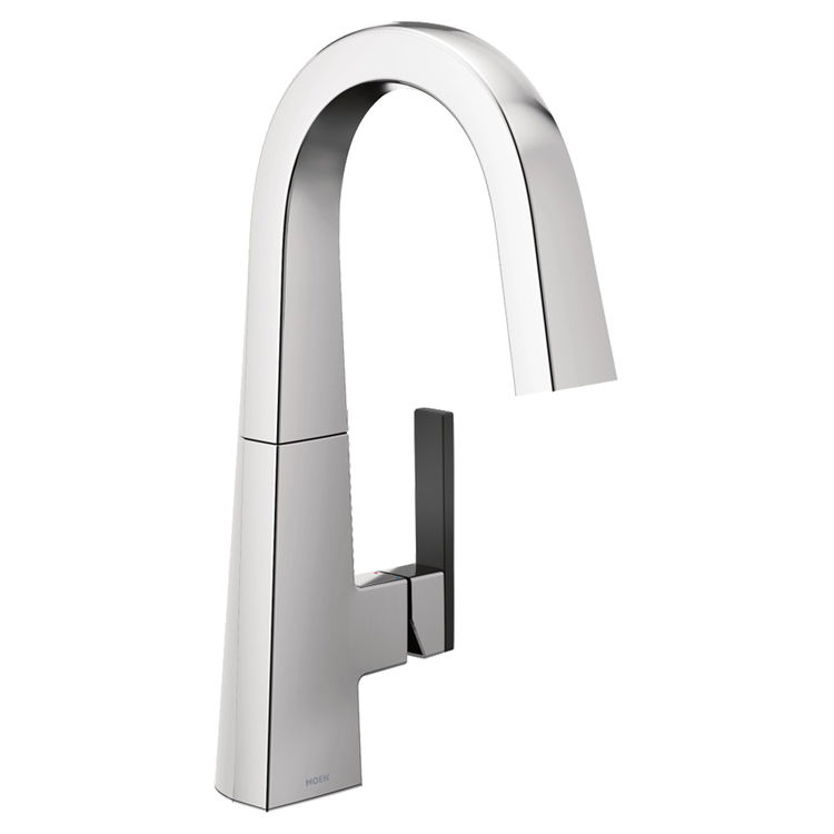 Moen S55005 Nio SIngle-Handle Bar Prep Faucet, Chrome (Handle Accent ...