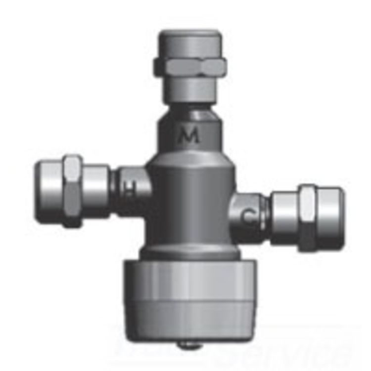 T&S BRASS EC-TMV THERMOSTATIC MIXING VALVE W/ 1/2" NPSM MALE FITTINGS
