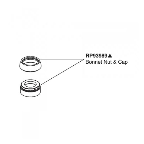 Peerless Replacement Parts Chrome Bonnet Nut and Cap - RP93989