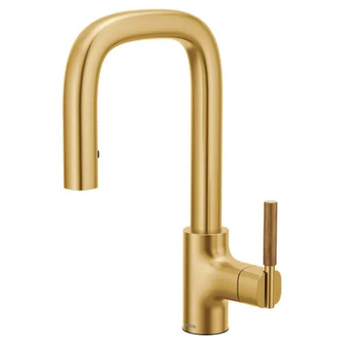 Moen Tenon Brushed Gold Single-Handle Pulldown Prep/Bar Faucet with ...