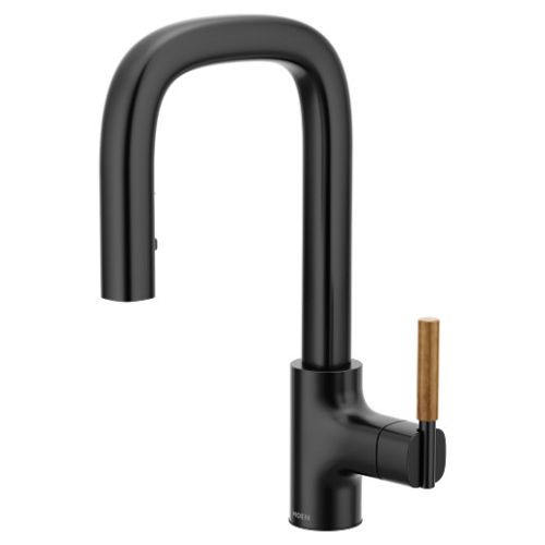 Moen Tenon Matte Black Single-Handle Pulldown Prep/Bar Faucet with ...