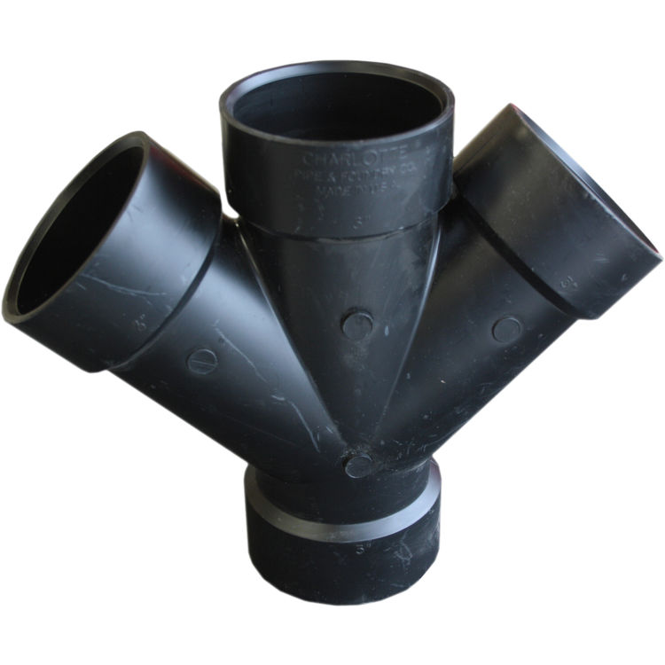 3 Inch ABS Double Wye, ABS Construction | PlumbersStock